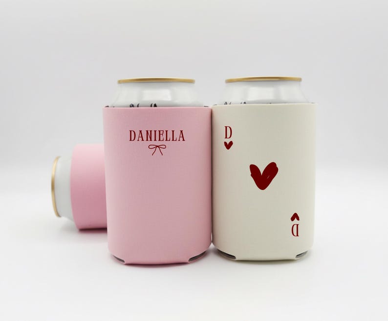 Galentines Day Can Coolers, Custom Playing Card Gift, Valentines ...