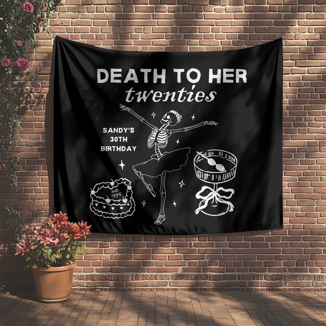 Death to Her Twenties Birthday Backdrop, Rip to 20s, 30th Birthday ...