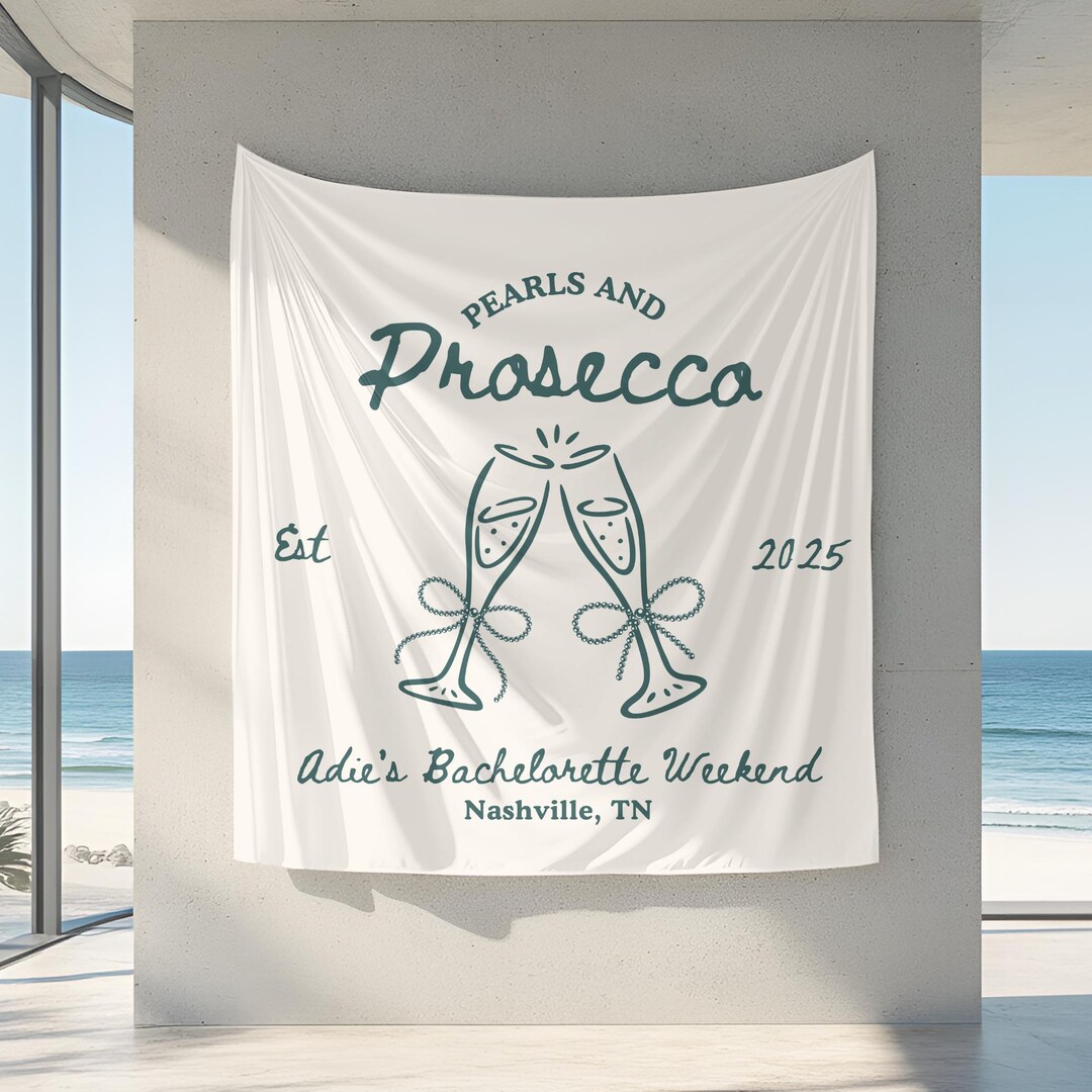 Pearls and Prosecco Bridal Shower Banner, Custom Bridal Shower Sign ...