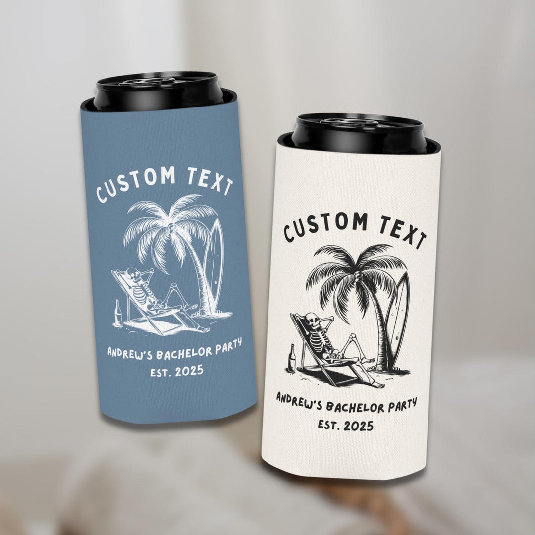 Personalized Beach Bachelor Party Can Cooler: Custom Drink Sleeves - Etsy