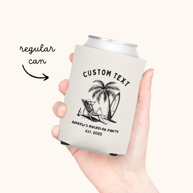 Personalized Beach Bachelor Party Can Cooler: Custom Drink Sleeves - Etsy