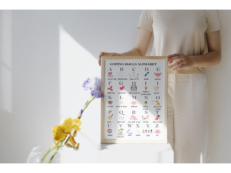 Coping Skills Alphabet Printable Poster Therapy Poster Kids Calm Down ...