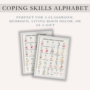Coping Skills Alphabet Printable Poster Therapy Poster Kids Calm Down ...