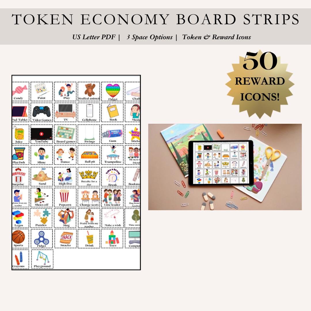 Printable Token Boards, Kids Reward Chart, Token Boards for Speech, ABA ...