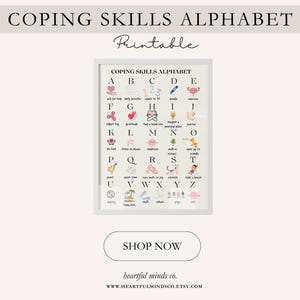 Coping Skills Alphabet Printable Poster Therapy Poster Kids Calm Down ...