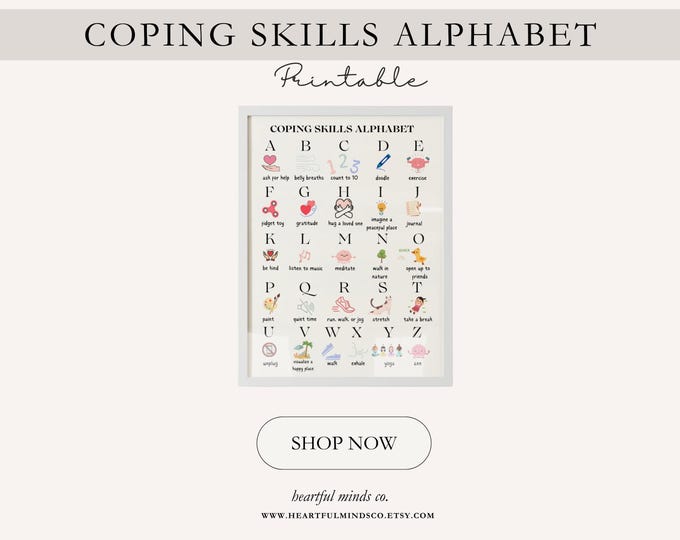 Coping Skills Alphabet Line Printable Posters for Classroom, Children's ...