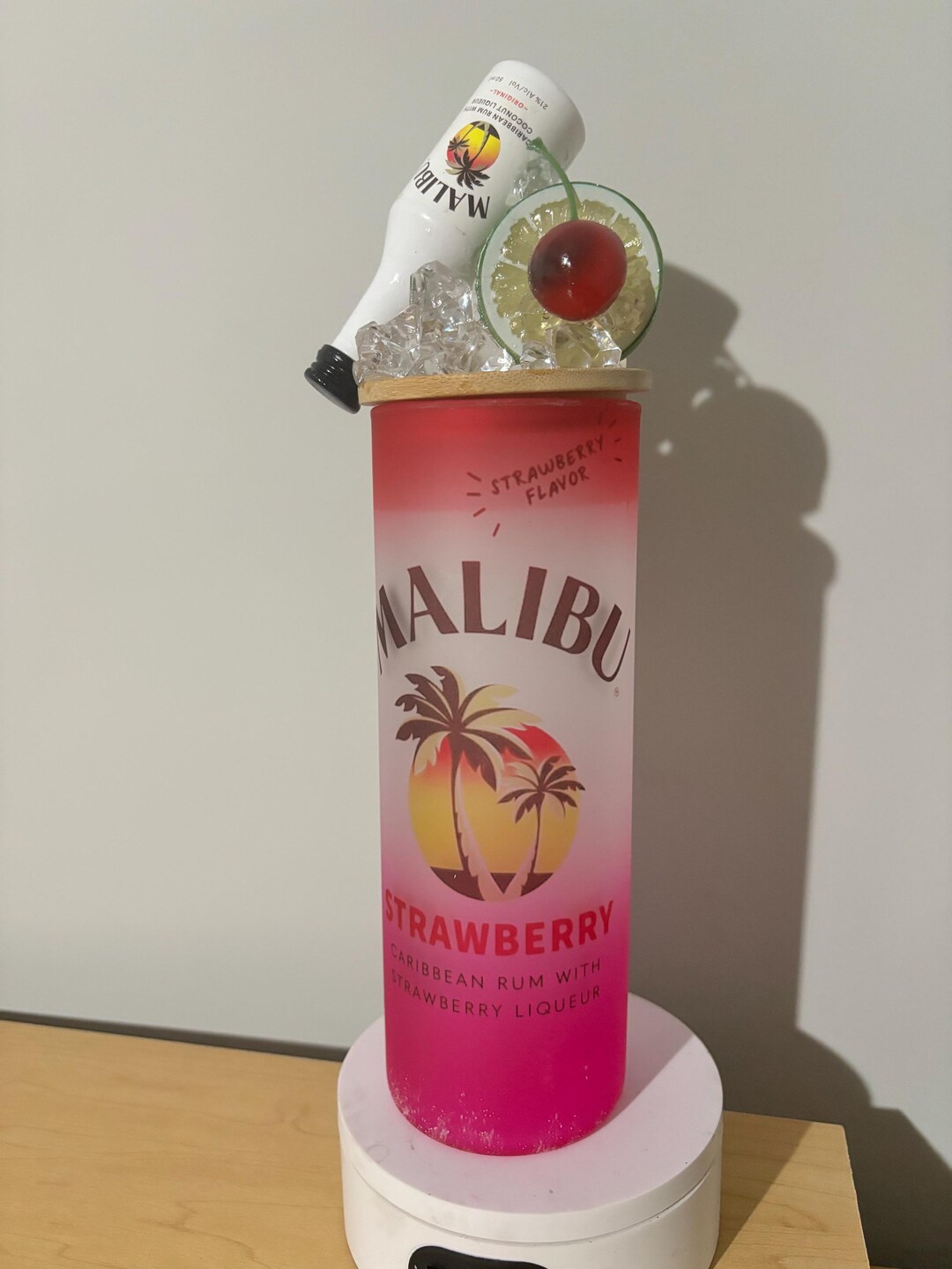 Malibu Rum Frosted Glass Tumbler With Liquor Topper - Etsy