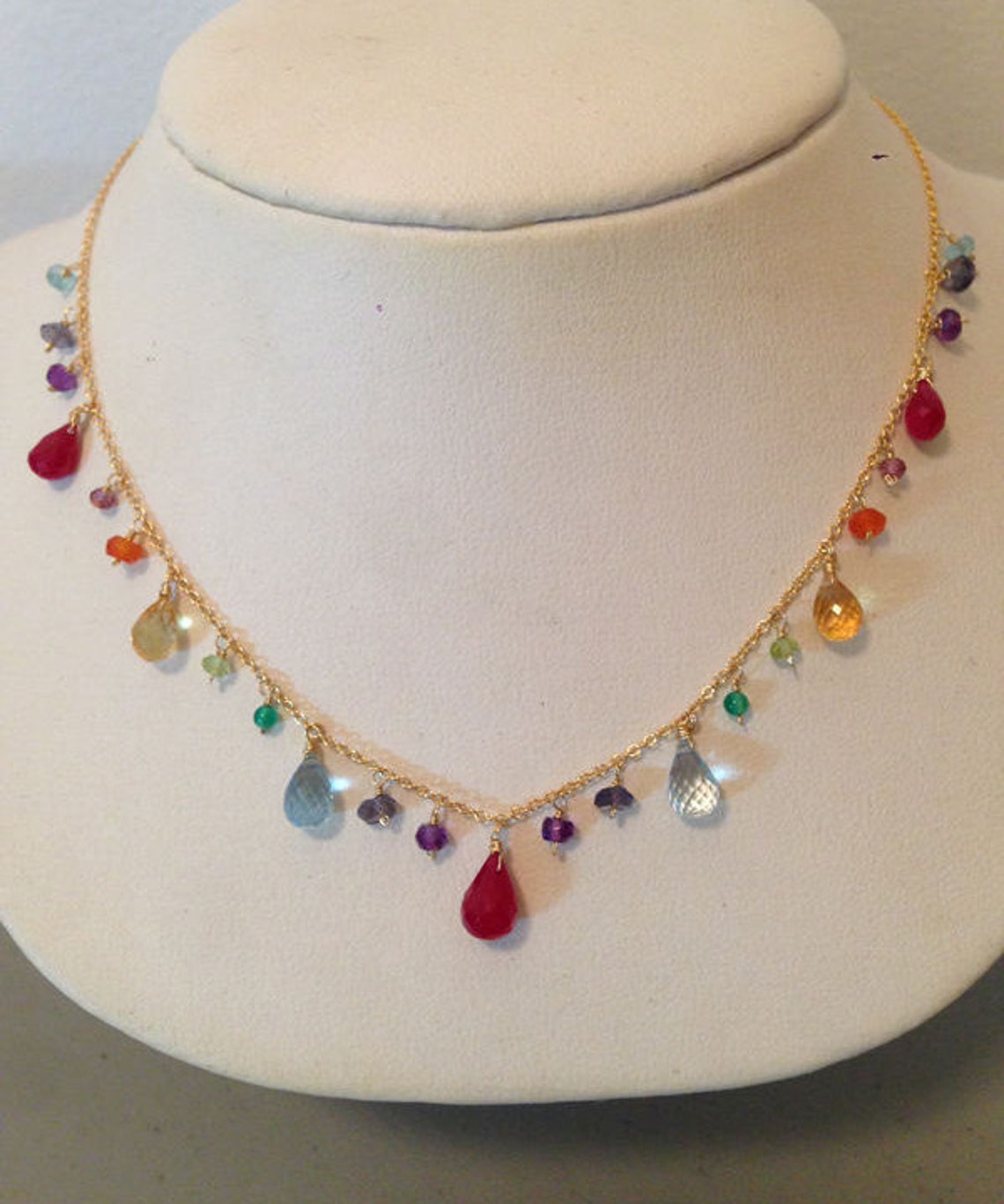 Multi-gemstone Ruby Necklace - Etsy