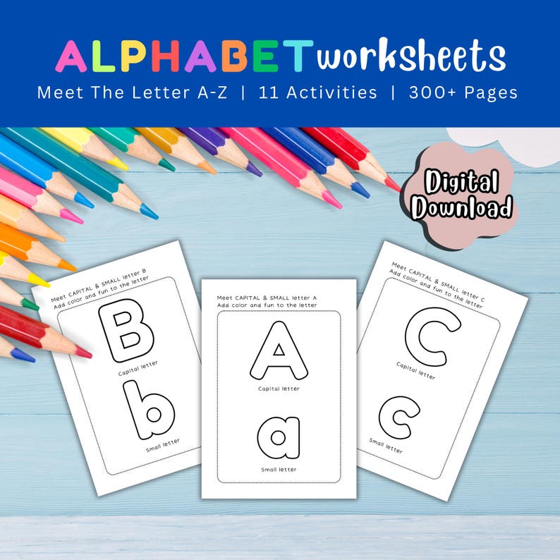 Alphabet Tracing Worksheet, A-Z Letter Learning (printable), Preschool ...
