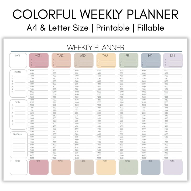 Weekly Schedule - Etsy