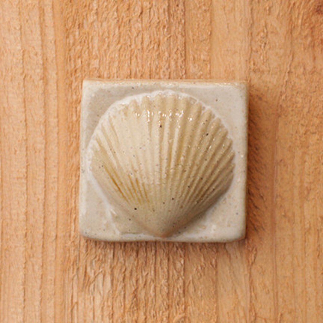 2x2 Handmade Ceramic Shell Tile With a Hanger on the Back or for ...