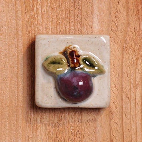Handmade 2x2 Ceramic Apple Tile Comes With a Hanger on the - Etsy