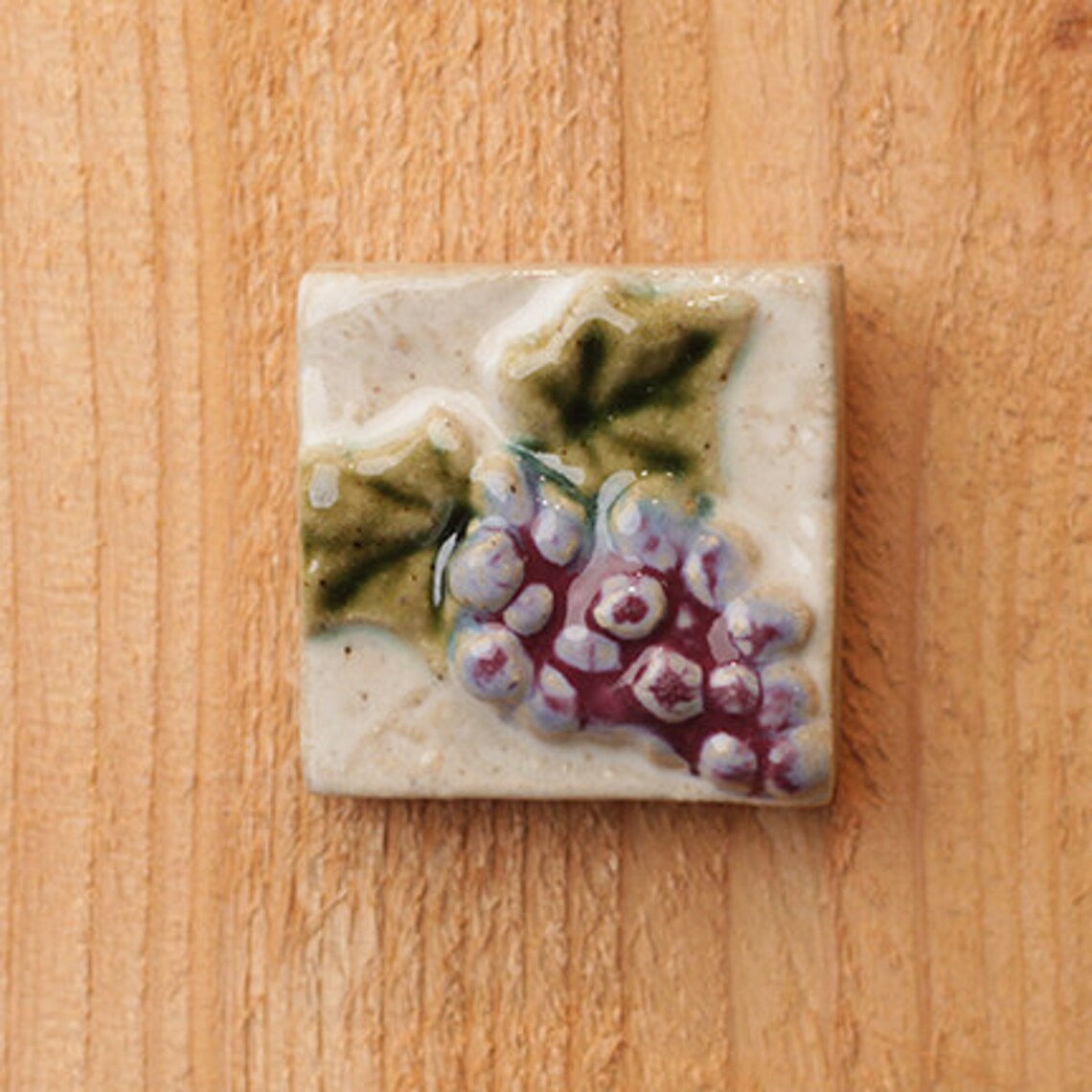 Handmade 2x2 Ceramic Grapes Tile Comes With a Hanger on the - Etsy
