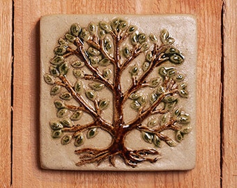 Tree Ceramic Tile - Etsy