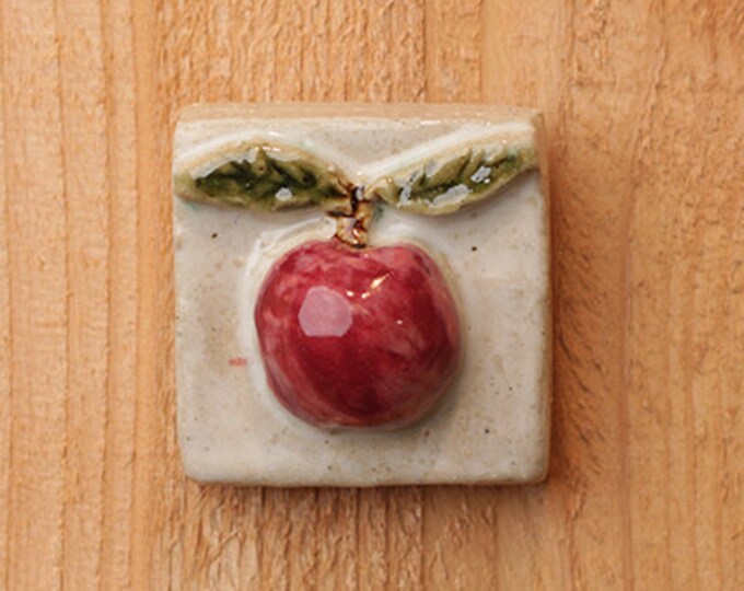 Handmade 2x2 Ceramic Apple Tile Comes With a Hanger on the Back or ...