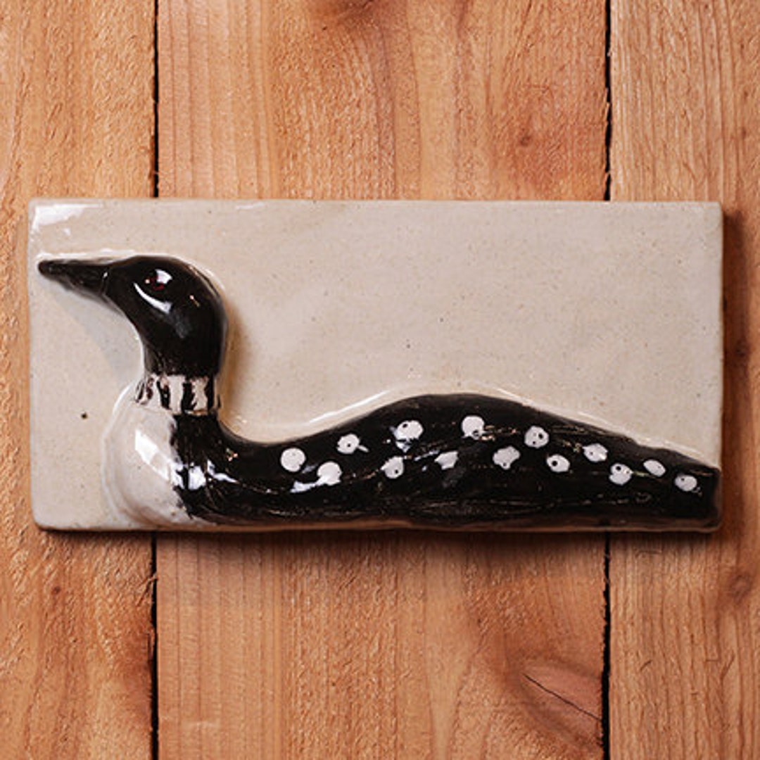 Handmade 4x8 Ceramic Loon Tile Comes With a Hanger on the Back - Etsy