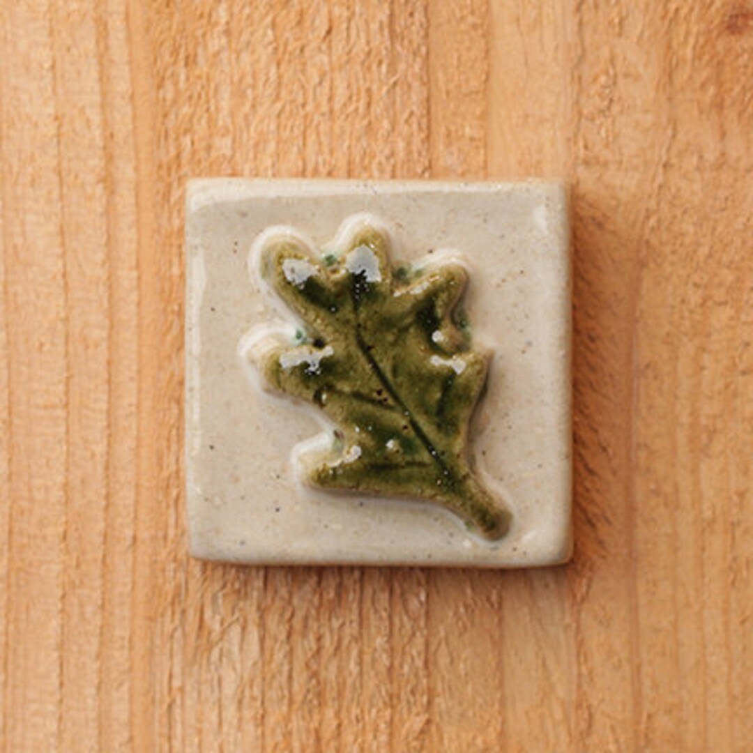 Handmade 2x2 Ceramic Oak Leaf Tile Comes With a Hanger on the - Etsy