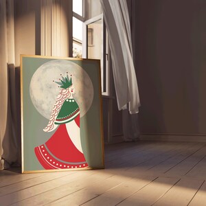 Christmas Queen Wall Art, Festive Holiday Decor, Regal Winter Princess ...