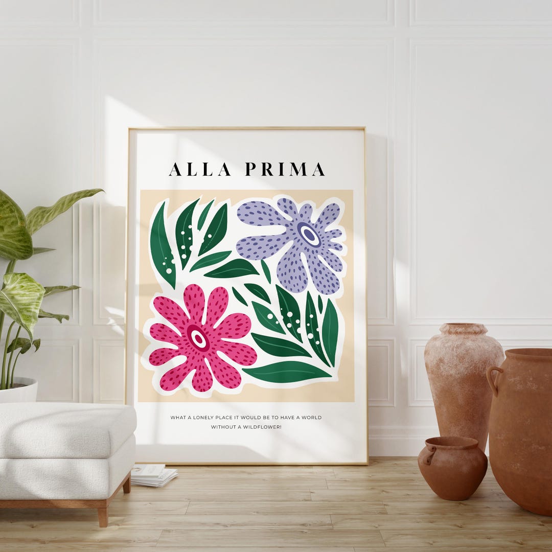 Alla Prima Floral Wall Art, Modern Botanical Print, Colorful Flower ...