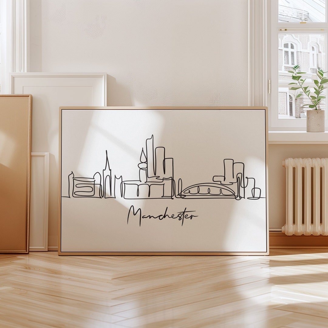 Manchester Skyline Wall Art, Skyline Home Decor, Instant Download ...