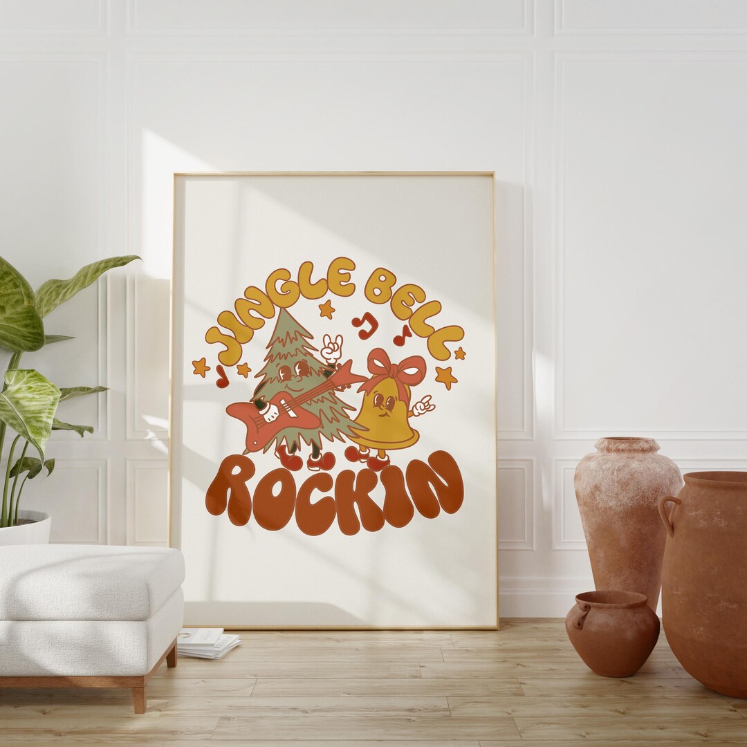 Retro Jingle Bell Rock Art Print: Festive Christmas Decor (digital ...
