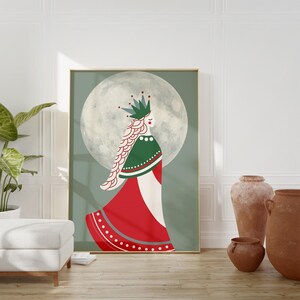 Christmas Queen Wall Art, Festive Holiday Decor, Regal Winter Princess ...