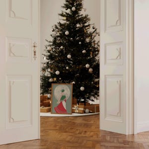 Christmas Queen Wall Art, Festive Holiday Decor, Regal Winter Princess ...
