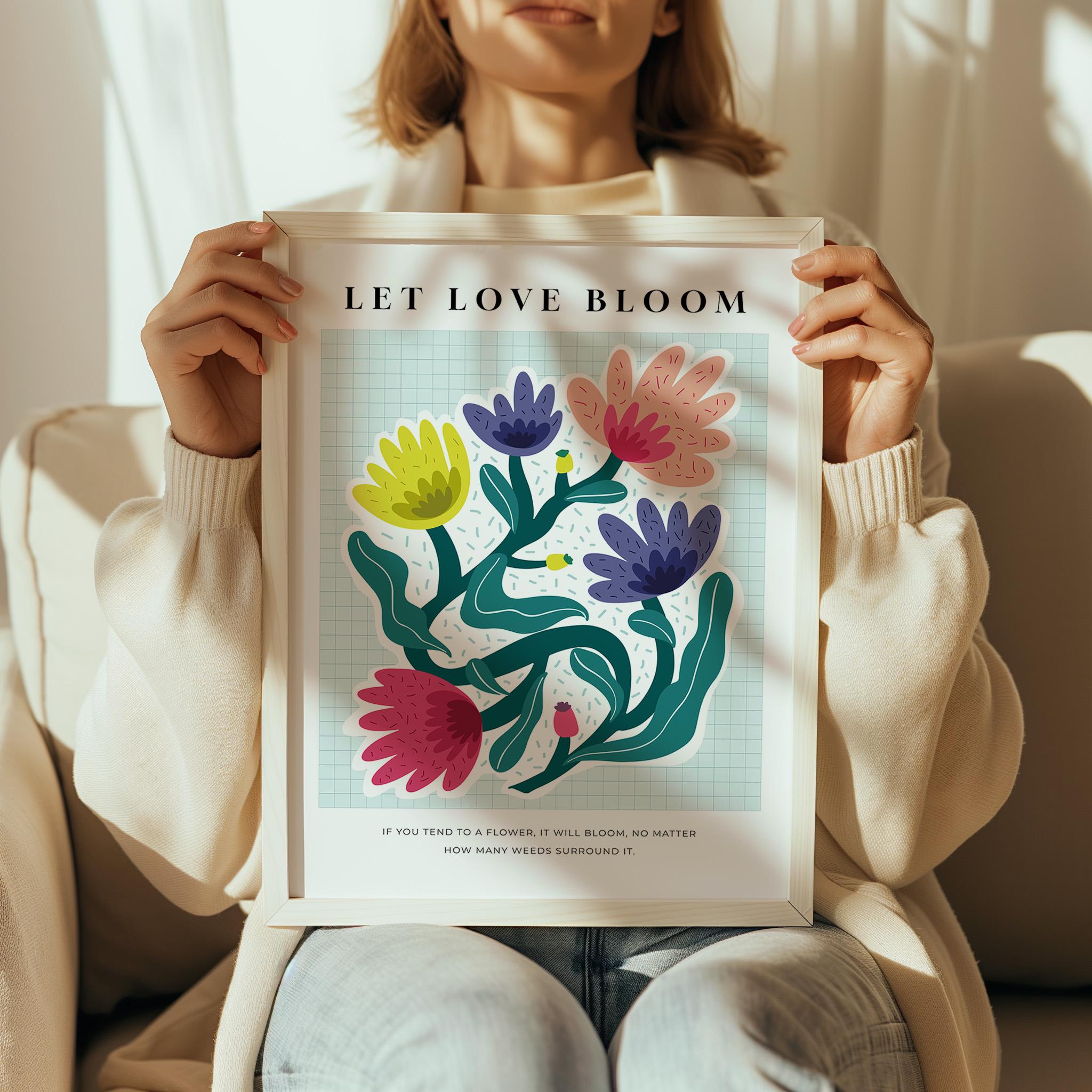 Floral Printable Digital Wall Art, Vibrant Floral Art, Modern Botanical ...