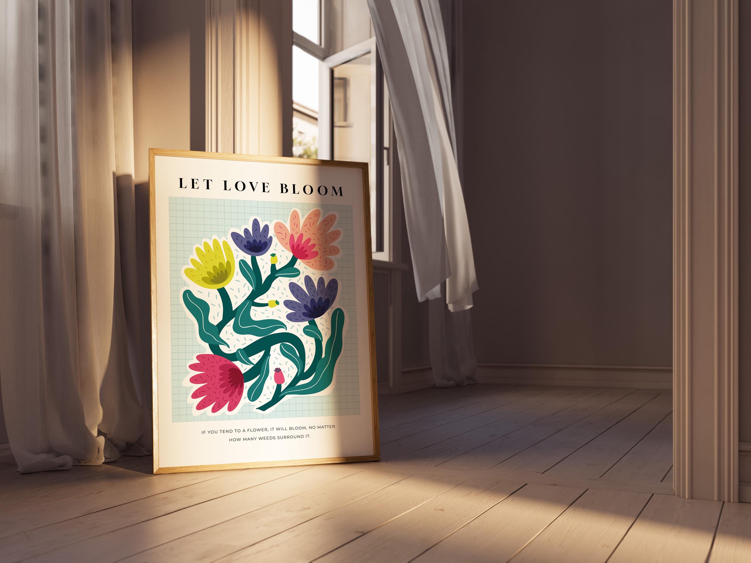 Floral Printable Digital Wall Art, Vibrant Floral Art, Modern Botanical ...