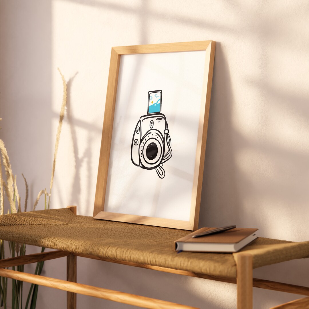 Polaroid Camera Art Print: Minimalist Photography Home Decor (digital ...