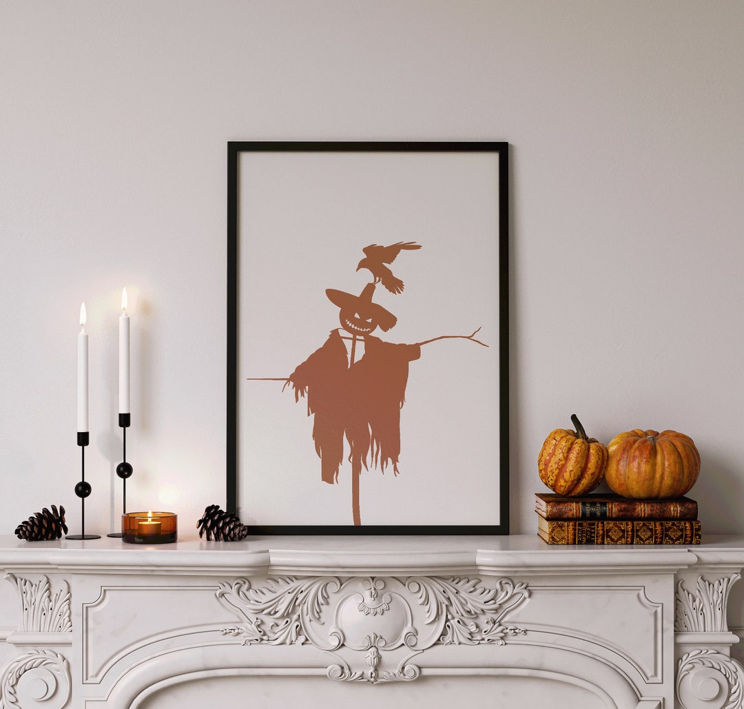 Scarecrow Halloween Decor, Halloween Wall Art, Halloween Print ...