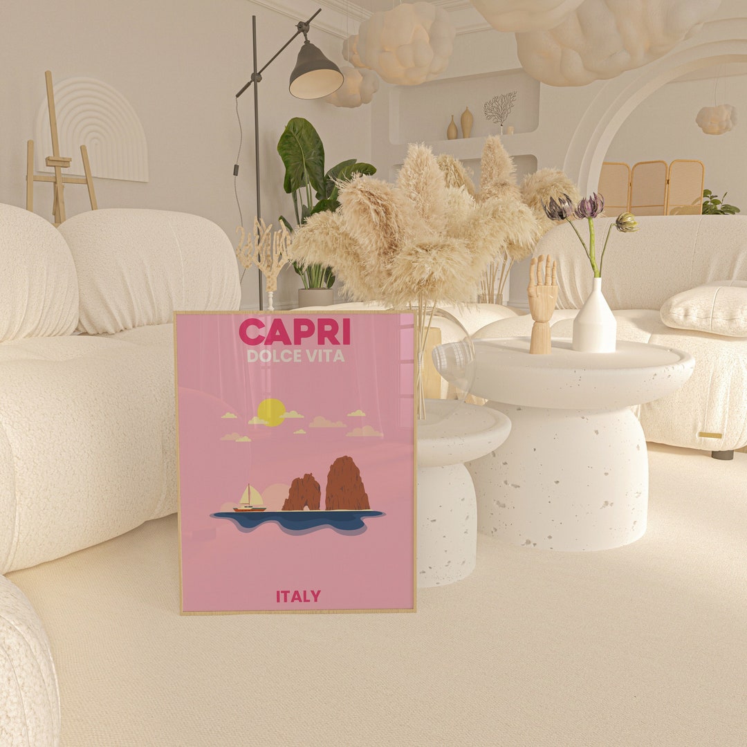 Travel Prints Famous Places, Travel Capri Print Poster, Preppy Room ...