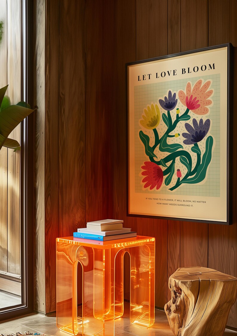 Floral Printable Digital Wall Art, Vibrant Floral Art, Modern Botanical ...