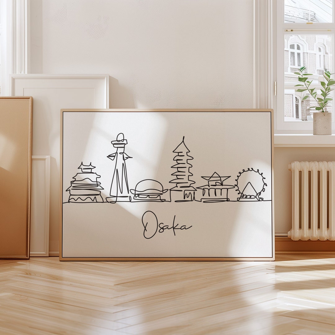 Osaka Skyline Art Print: Horizontal Travel Wall Decor (digital Download ...