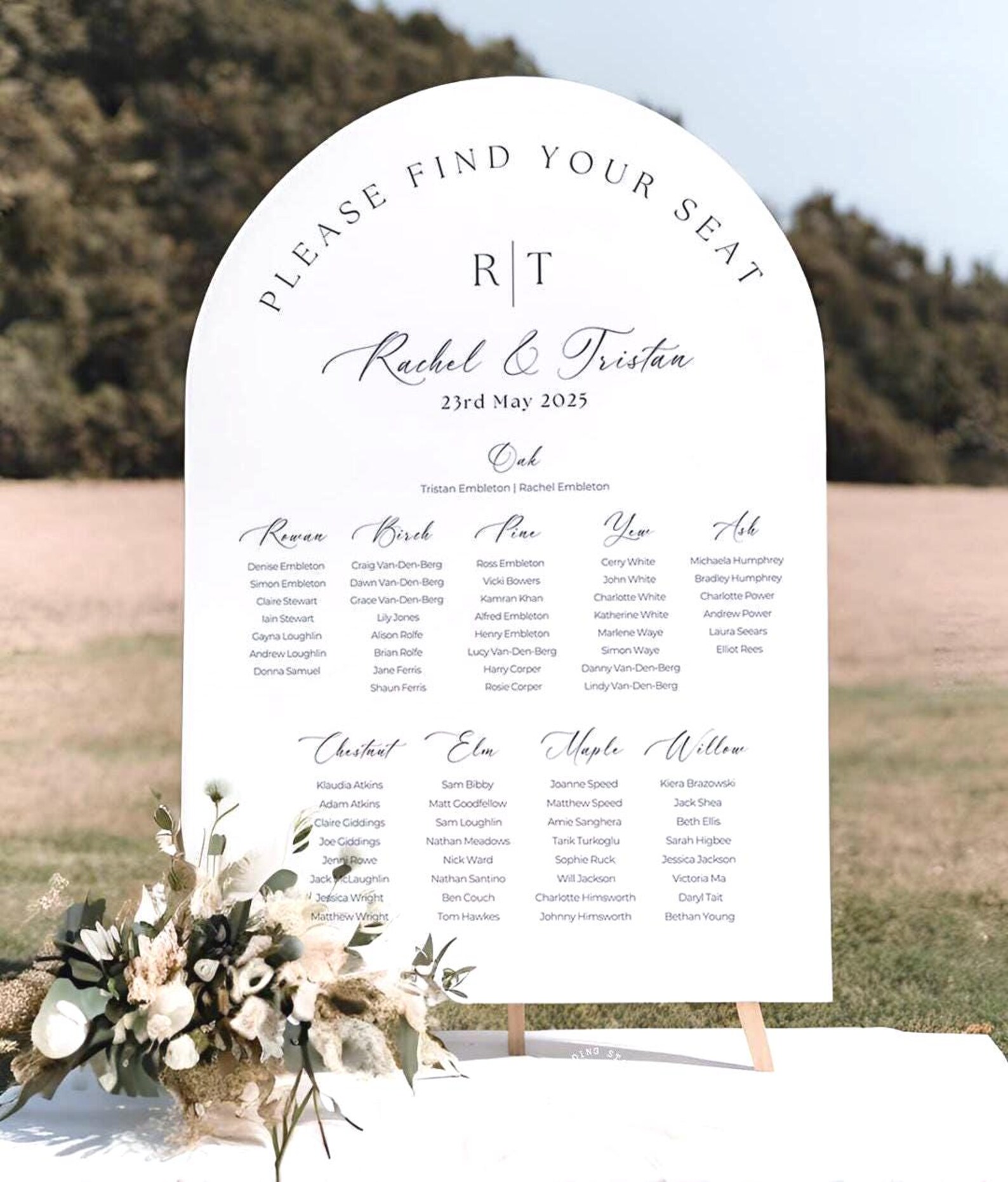 Arc Wedding Seating Plan: Modern Table Design - Etsy UK