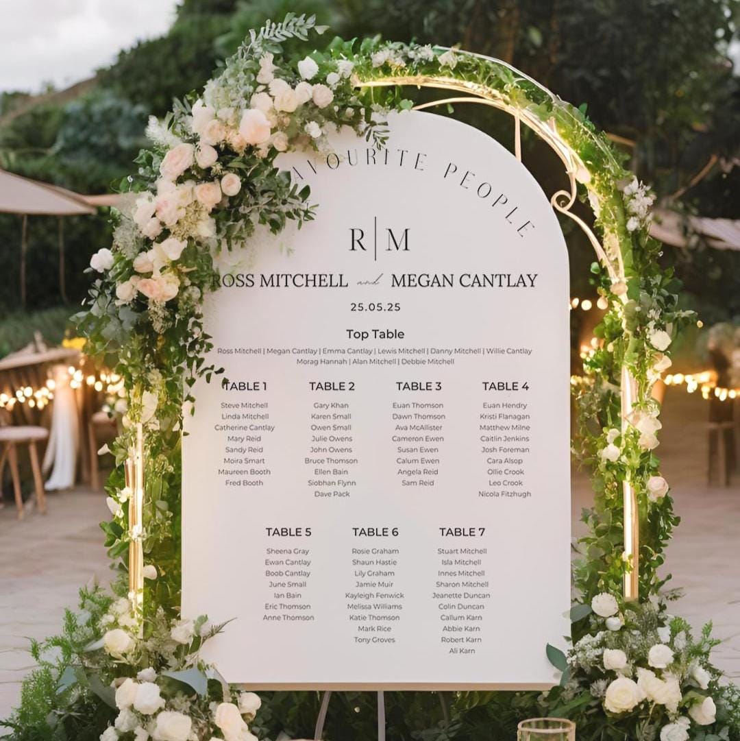 Arc Wedding Seating Plan: Modern Table Design - Etsy UK