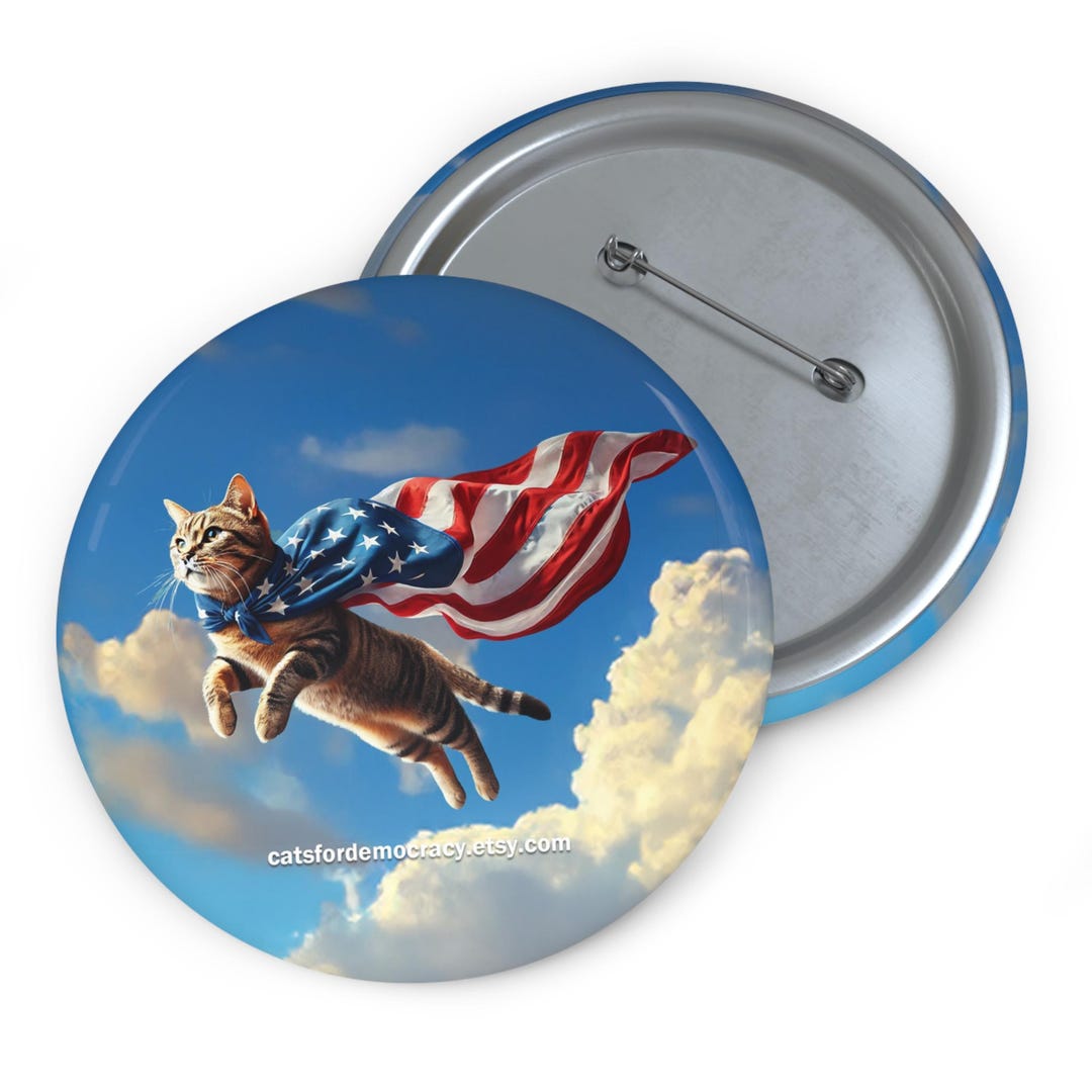 Pin Button, 3 DSH Tabby, Cat Lover Democracy Gift for Cat Lovers ...