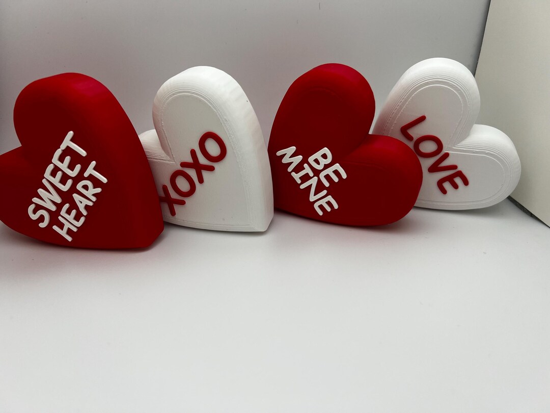 CONVERSATION HEARTS, Set of 4, Custom Color & Wording Valentines Decor ...