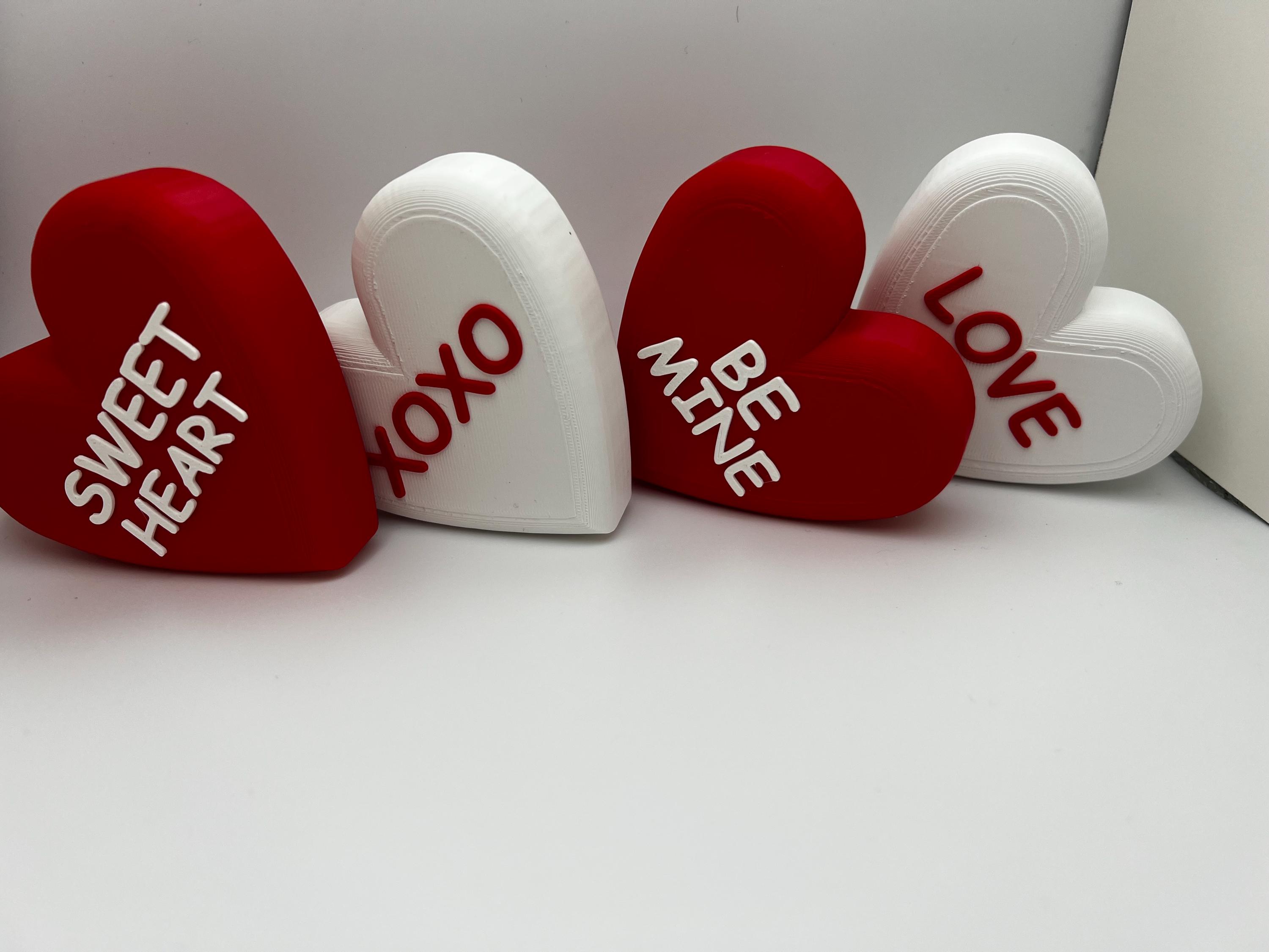 CONVERSATION HEARTS, Set of 4, Custom Color & Wording Valentines Decor ...