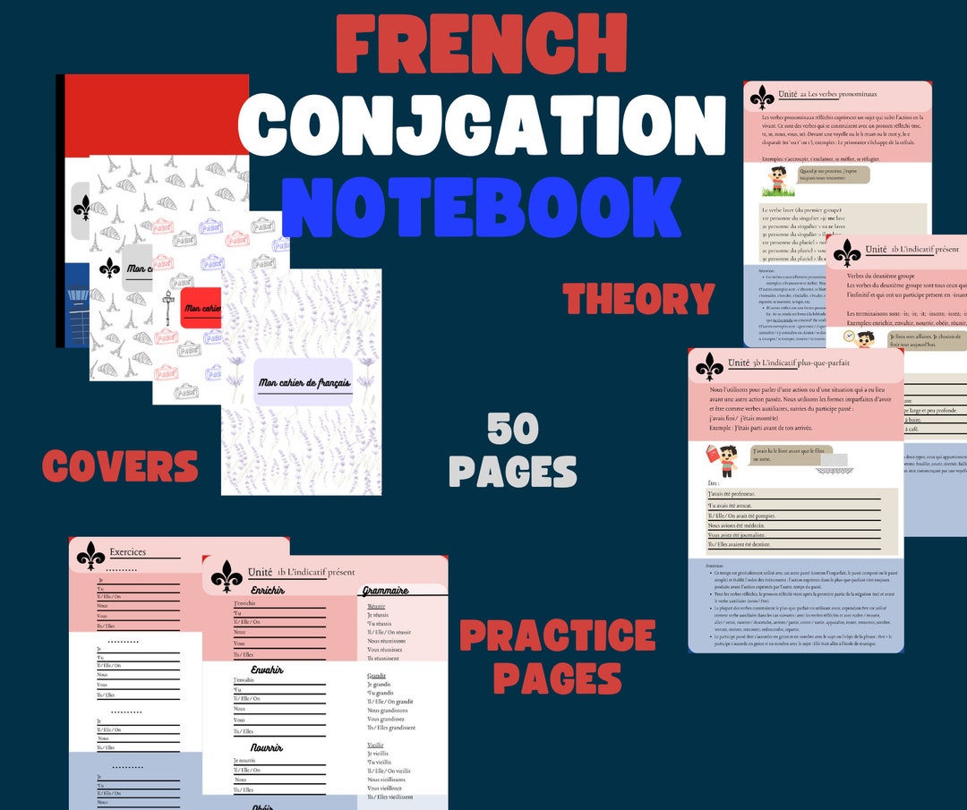 Learn French Verbs Notebook Study French Verbs French Journal Printable ...