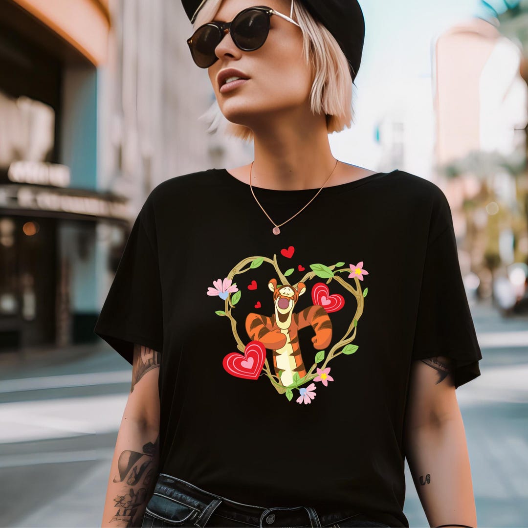 Tigger Heart Shirt, Winnie the Pooh Tigger Valentine's Day Tee, Disney ...