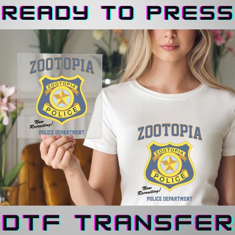 Zootopia Police Department DTF Transfer, Ready to Press, Iron-on - Etsy