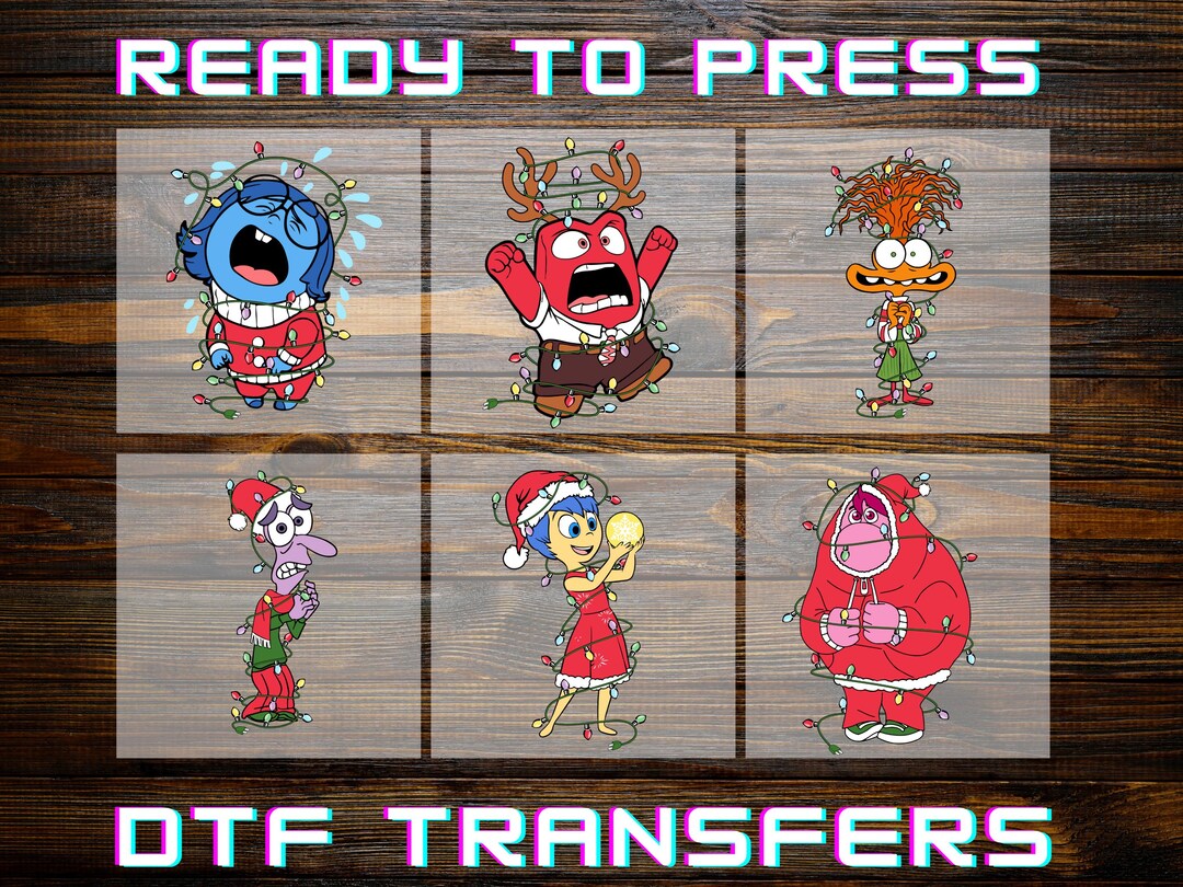 Inside Out Characters Christmas Matching Family DTF Transfers, Ready to ...