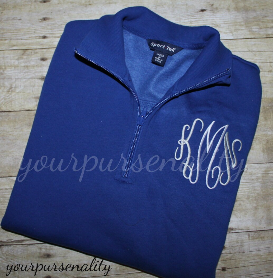 Ladies Quarter Zip Monogrammed Sweatshirts Made to Order | Etsy
