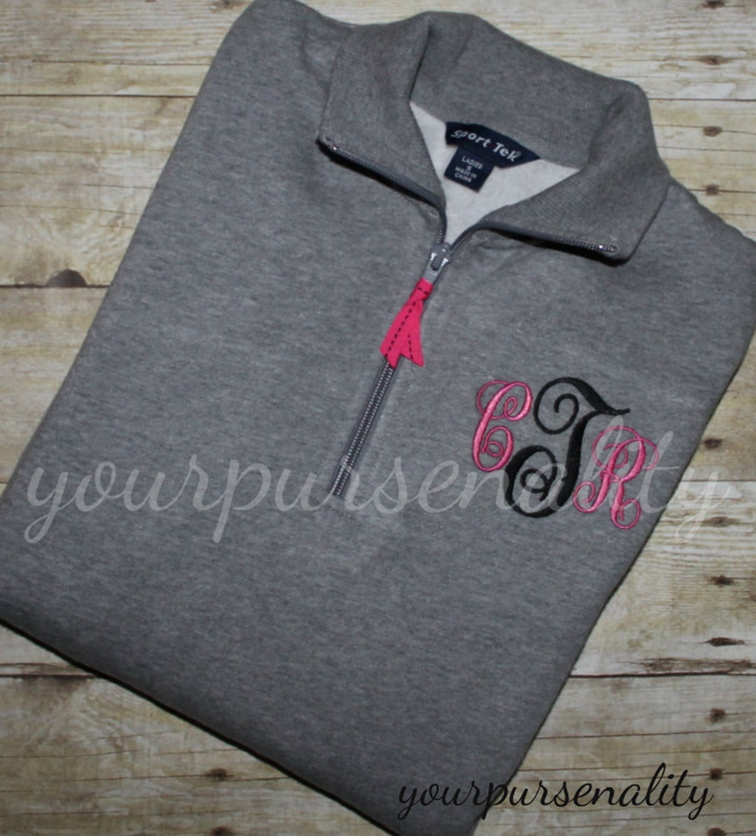 Ladies Quarter Zip Monogrammed Sweatshirts, Made to Order, From ...