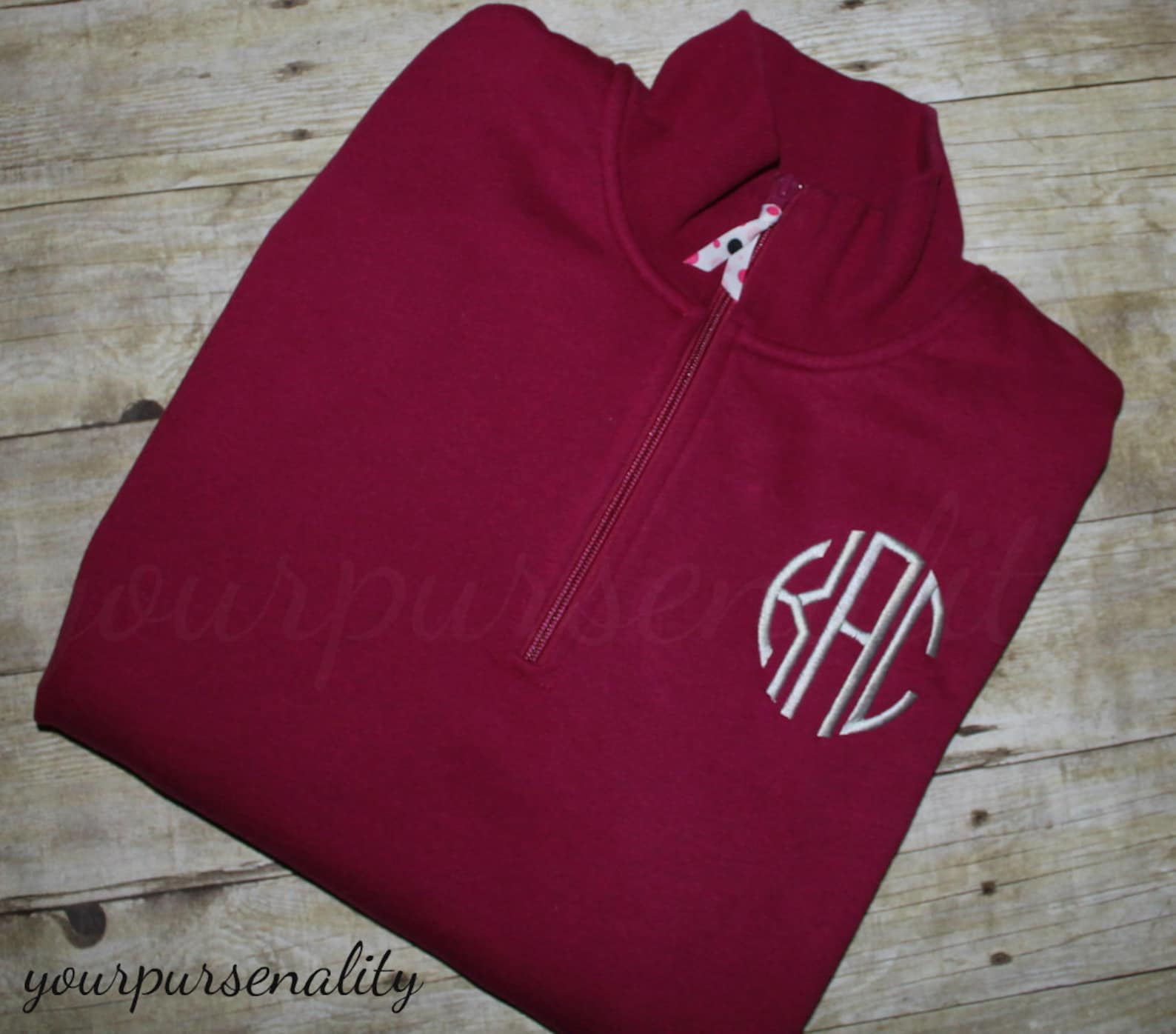 Ladies Quarter Zip Monogrammed Sweatshirts Made to Order | Etsy