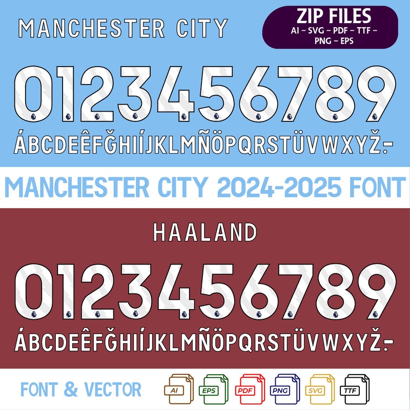 Manchester City Font - Etsy