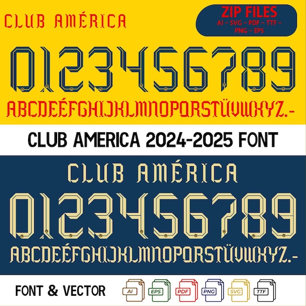 Club America Font - Etsy