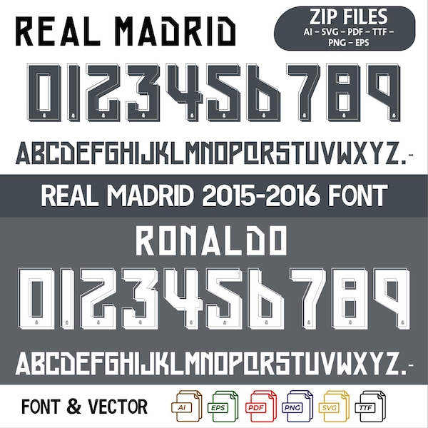 Ronaldo Jersey Font - Etsy