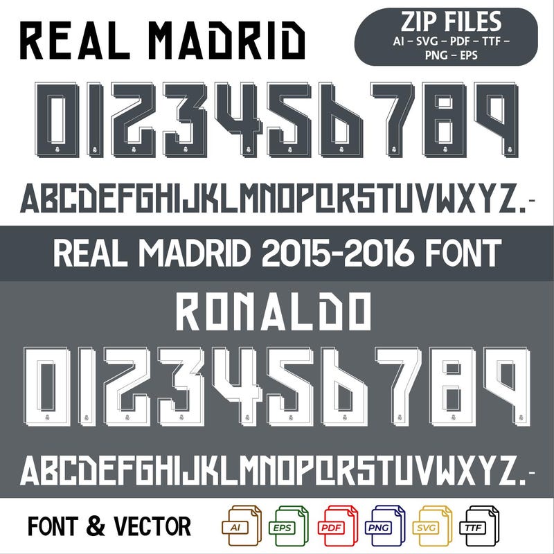 Ronaldo Jersey Font - Etsy